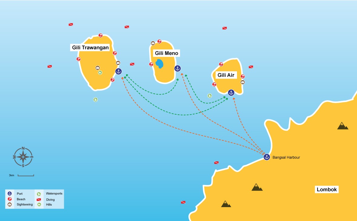 Fast boat from Bangsal to Gili Islands: book your tickets online